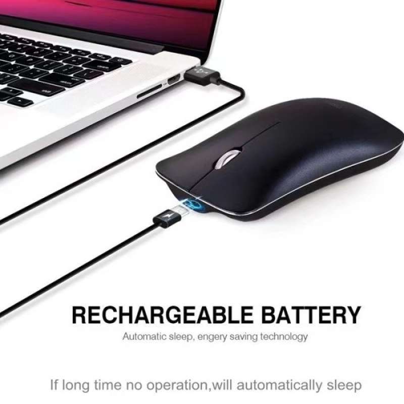 Promo Mouse Wireless 2.4g Rechargeable Silent Click Power Saving Weyes ...
