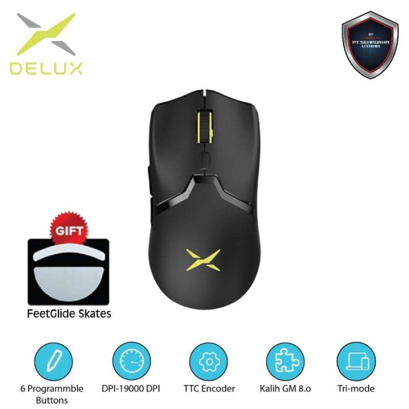 Promo Delux M800 Pro Wireless Gaming Mouse With Paw 3370 Sensor - White ...
