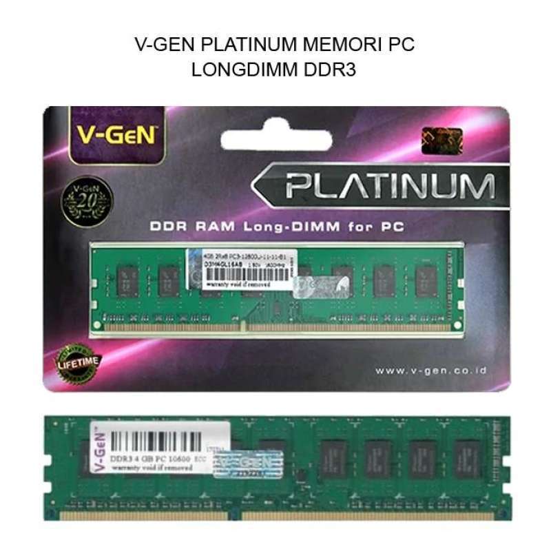 Jual V-gen Ddr3 Pc12800 1600mhz Platinum Rescue - Ram Pc Dan Laptop ...