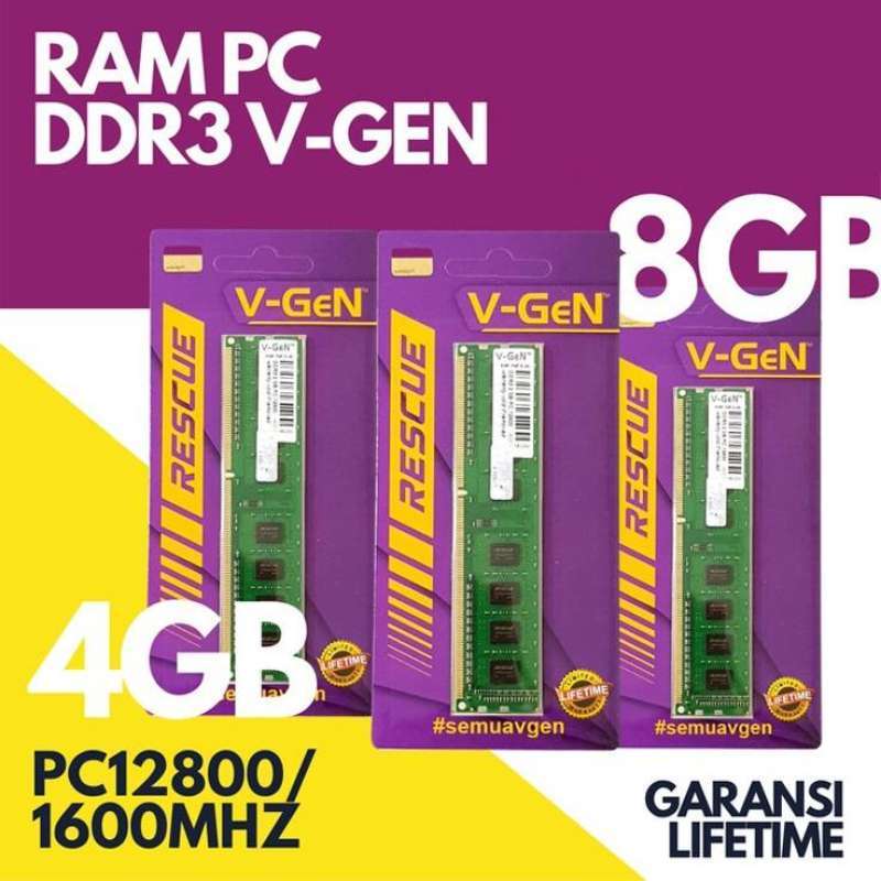Jual V-gen Ddr3 Pc12800 1600mhz Platinum Rescue - Ram Pc Dan Laptop - 2gb - Pc Ddr3 Rescue Di ...