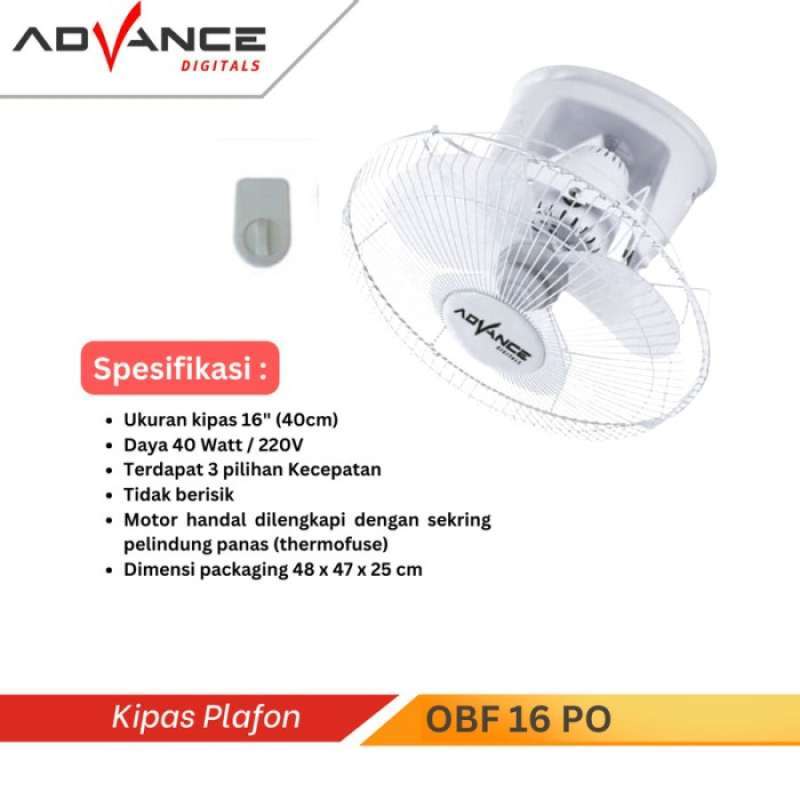 Promo Kipas Angin Plafon 16 Inch Advance Orbit Fan 360â° Obf-16 Diskon ...
