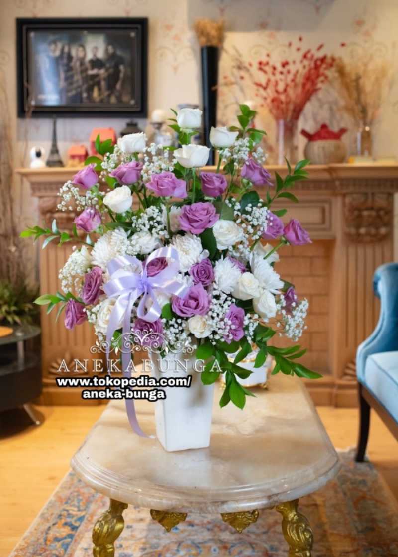 Promo Rangkaian Bunga Fresh Vas Keramik Ceramic Pembukaan Toko Kantor ...