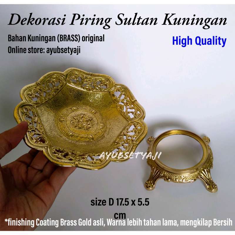 Jual Piring Kuningan Sultan 01 Dekorasi Piring Hias Antik Cawan Batik ...