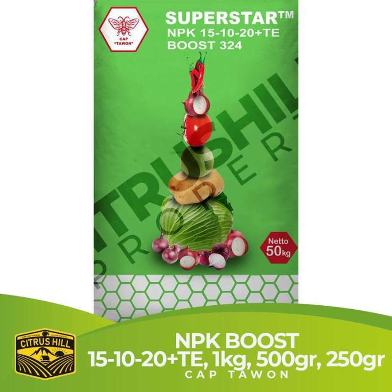 Jual Pupuk Npk Boost 324 Npk 15 - 10 - 20 + Te Cap Tawon Buah & Bunga ...