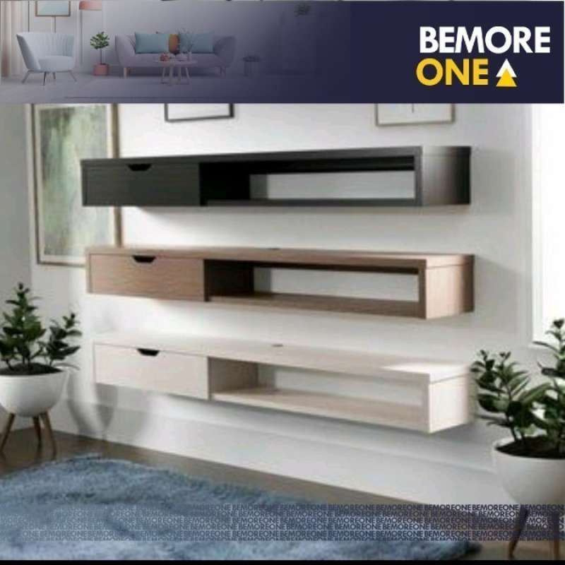 Promo Ambalan Rak Tv Dinding Laci Meja Tv Minimalis 180 Cm - Lapis Pvc ...