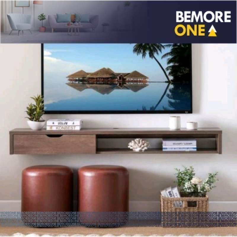 Promo Ambalan Rak Tv Dinding Laci Meja Tv Minimalis 180 Cm - Lapis Pvc ...