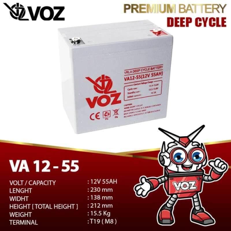 Promo Voz Battery Va 12-55 (12v 55ah) Deep Cycle Diskon 23% Di Seller ...