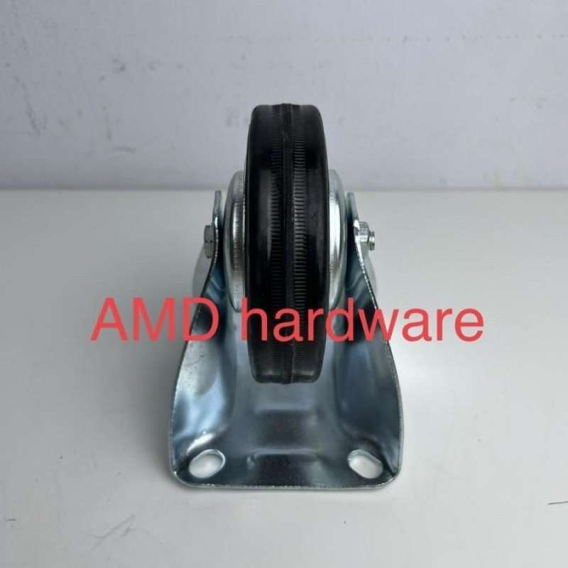 Jual Roda Karet 4 Inch Mati Hitam Ridgid Etalase Troli Rak Besi 100mm ...