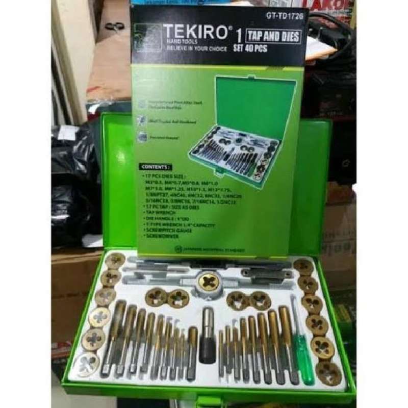 Jual Original Tekiro Japan Hand Tap And Dies Set 40pcs Alat Senai Ulir ...