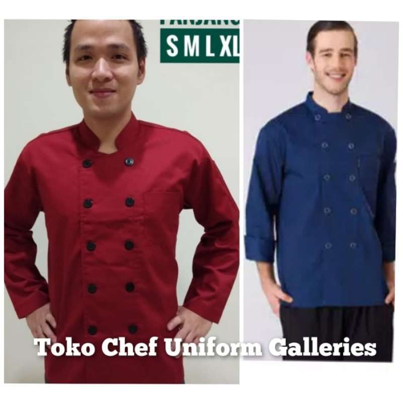 Jual Baju Chef Seragam Baju Koki Lengan Panjang Hitam Premium Quality ...