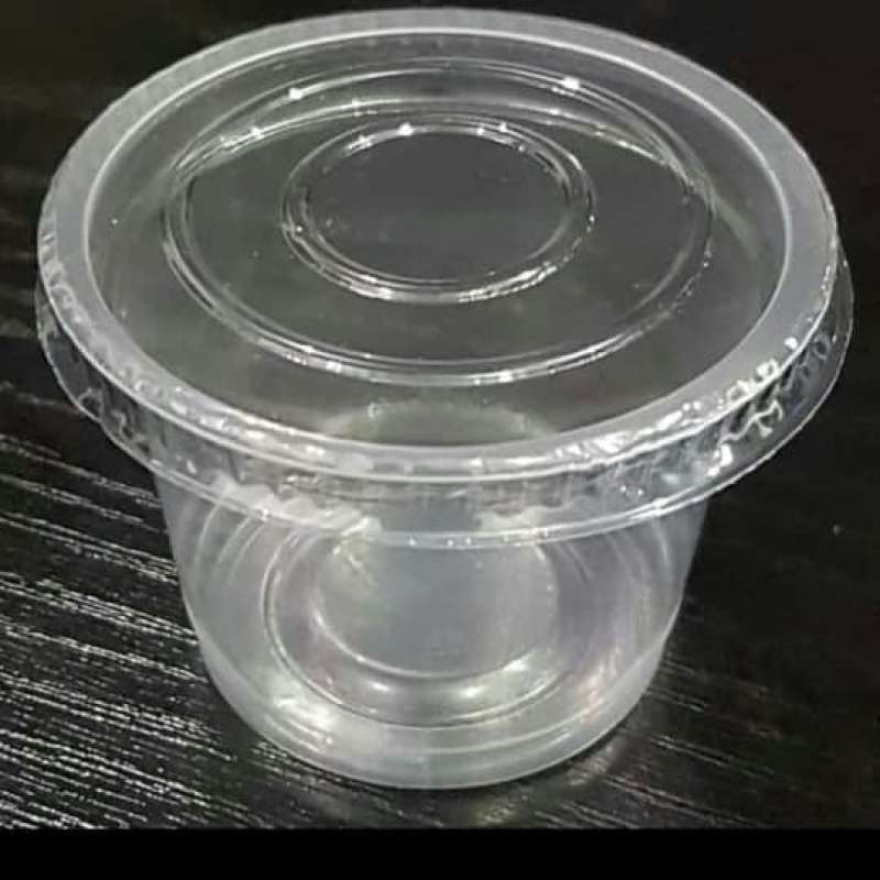 Promo 1dus Gelas Plastik Pudding +tutup 55ml Bening/cup Es Cream,agar ...
