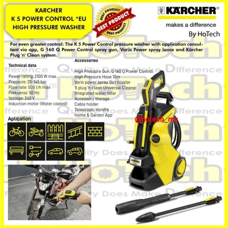 Promo Karcher High Pressure Washer K 5 Power Control 2100 Watt 145 Bar ...