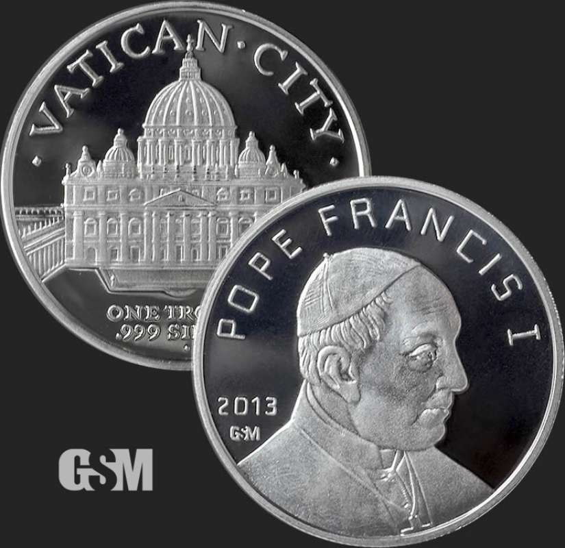 Promo Medali Perak Gsm Paus Fransiskus I - Vatican City - 1 Oz Silver Medal Coin Pope Francis ...