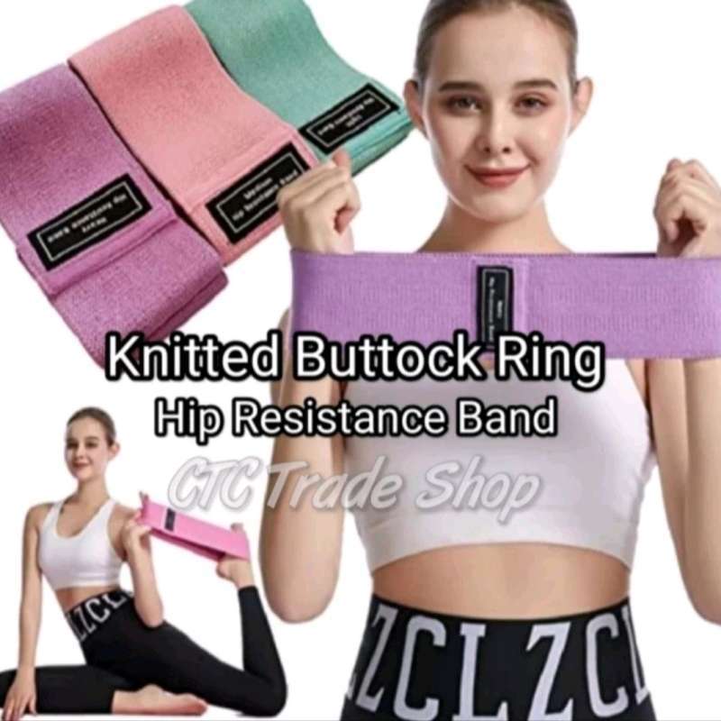 Jual Knitted buttock ring hip resistance band tali karet elastis ...
