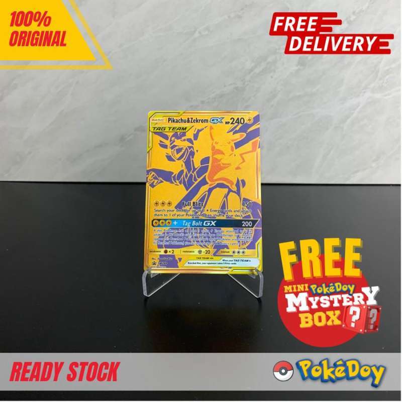 Jual Tcg Pokemon Pikachu Zekrom Charizard Reshiram Gx Gold Card Promo ...