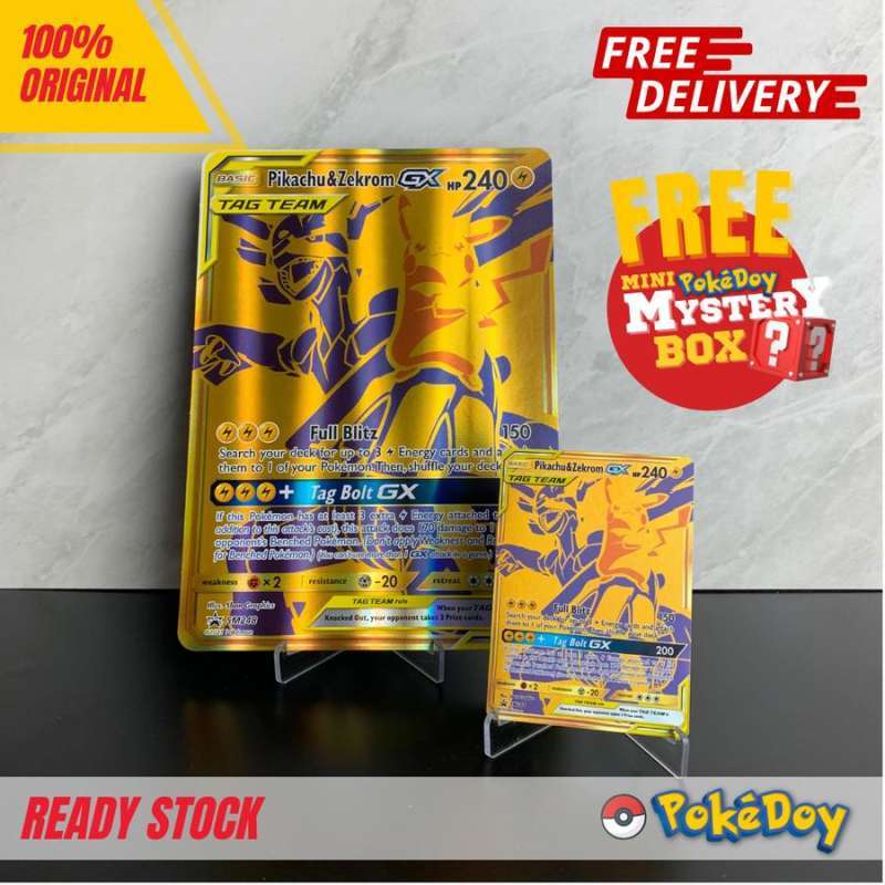 Jual Tcg Pokemon Pikachu Zekrom Charizard Reshiram Gx Gold Card Promo ...