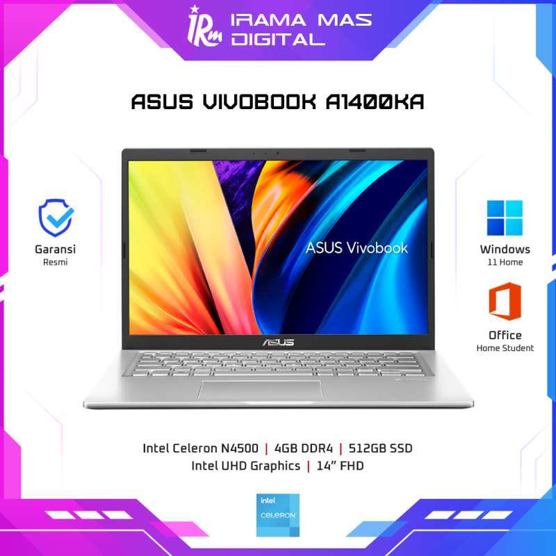 Jual Asus Vivobook A1400ka Celeron N4500/4gb/512gb Ssd/14 Fhd/w11+ohs ...