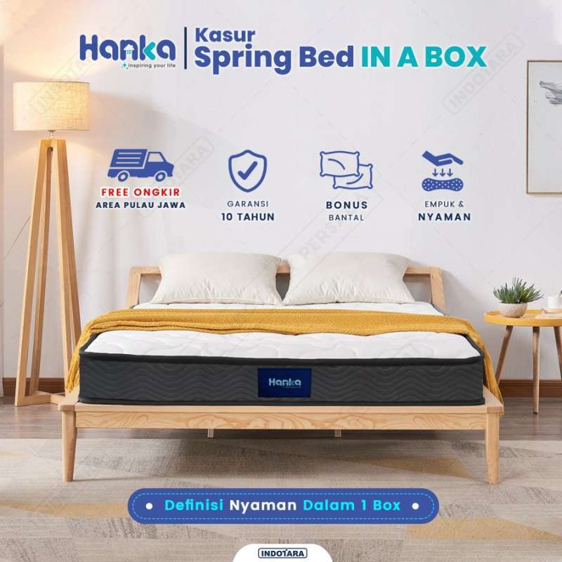 Jual Kasur Spring Bed In A Box Hanka Medium Ukuran 160x200 Free Bantal ...