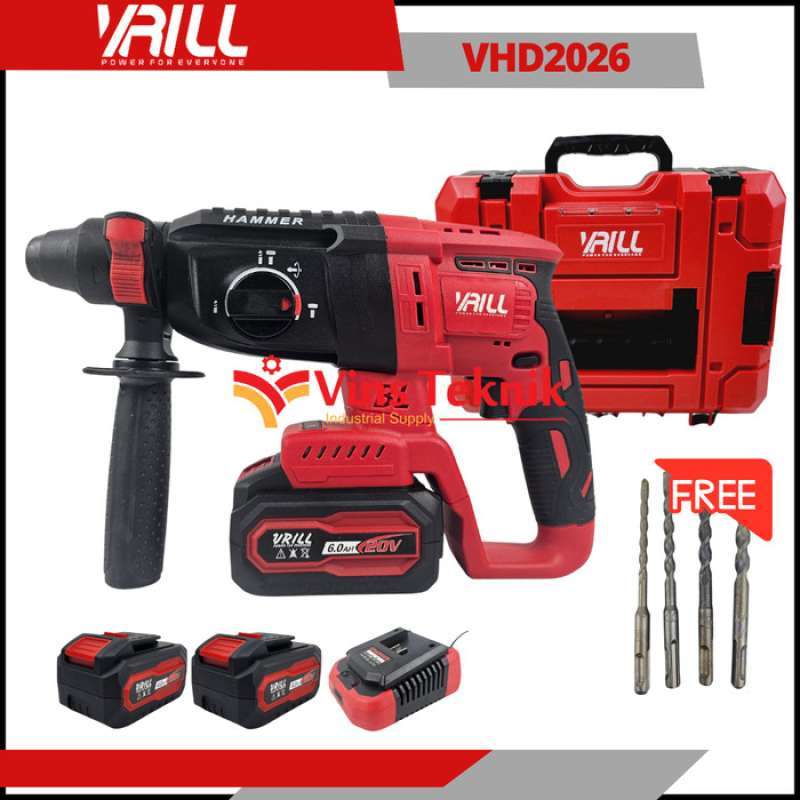 Promo Mesin Bor Beton Cordless Rotary Hammer 26mm Vhd 2026 Vrill Vhd2026 Diskon 23% Di Seller ...