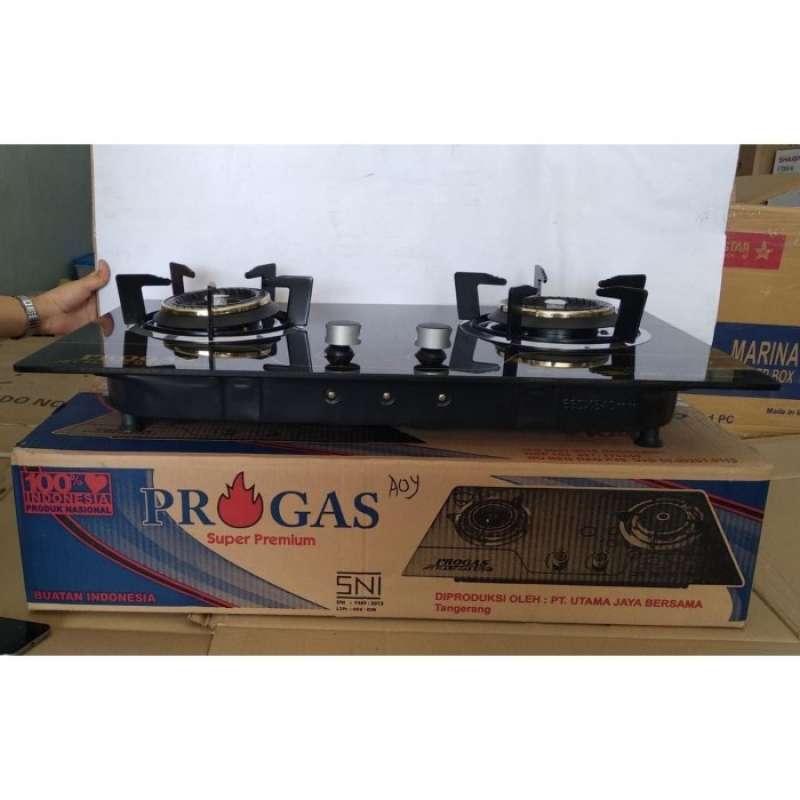 Promo Progas Kompor Gas Kaca / Tanam 2 Tungku - Full Burner Diskon 23% ...