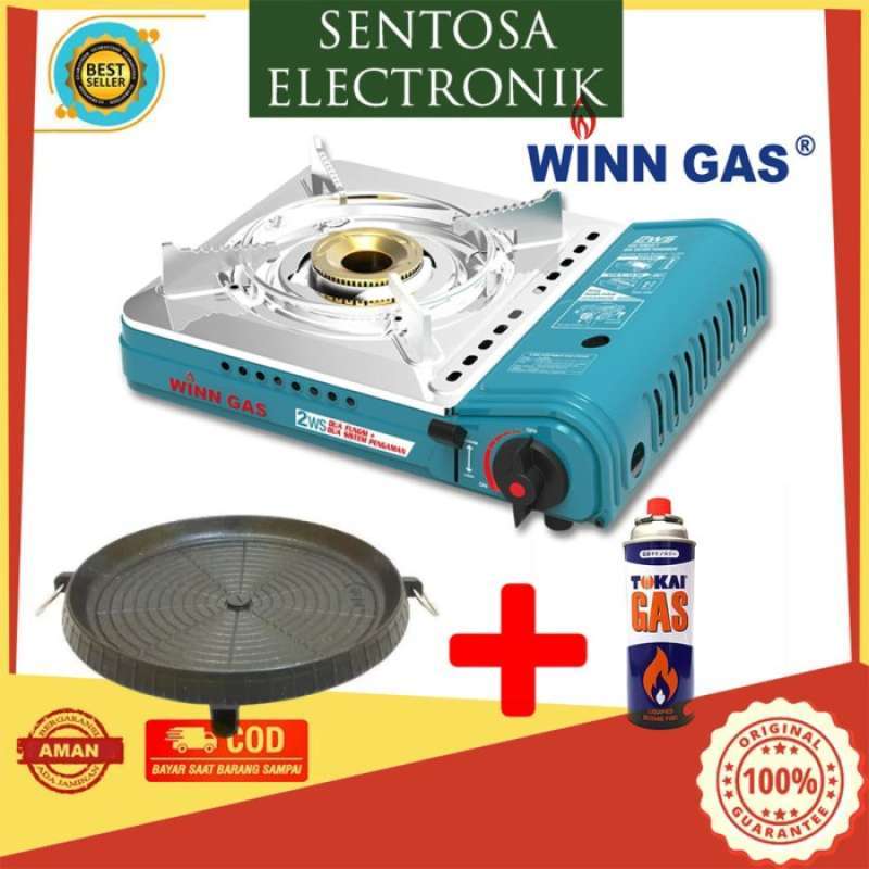 Promo Paket Barbeque/bbq Set Kompor Portable Winn Gas W2ws+bulgogi ...