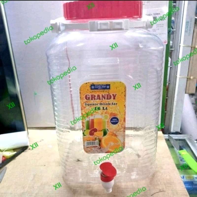 Promo Lucky Star Grandy Square Drink Jar 16 Liter Dispenser Jumbo Plastik Pp Diskon 23% Di ...
