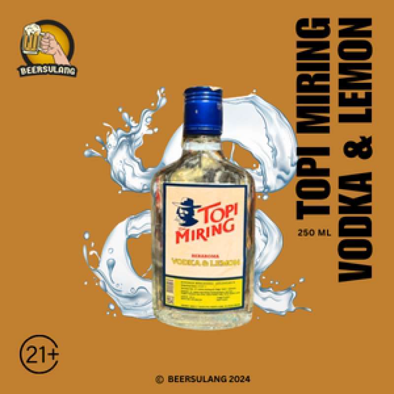 Jual Topi Miring Vodka & Lemon 250ml [beersulang 100% Original] Di ...