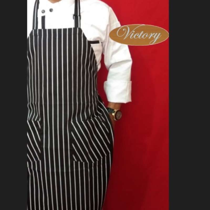 Jual Celemek Motif Garis / Apron Garis / Celemek Masak Motif Garis Di ...