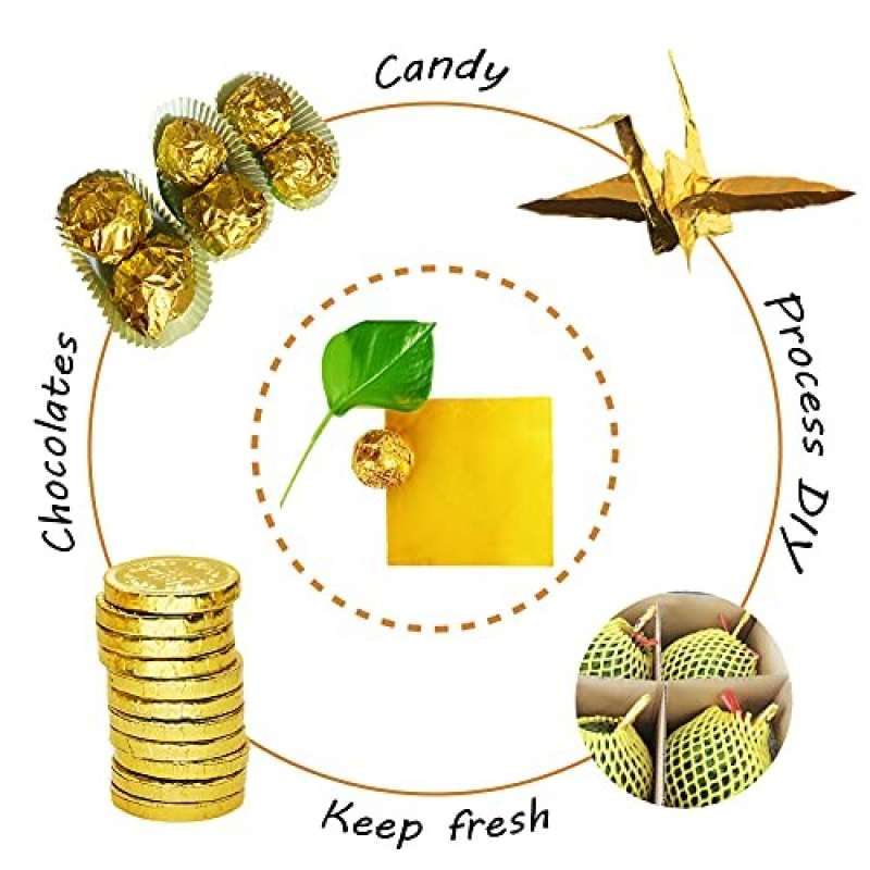 Jual 600 Pcs Square Golden Aluminium Foil,chocolate Candy Wrappers Di ...