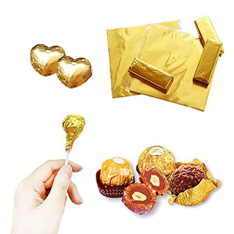 Jual 600 Pcs Square Golden Aluminium Foil,chocolate Candy Wrappers Di ...