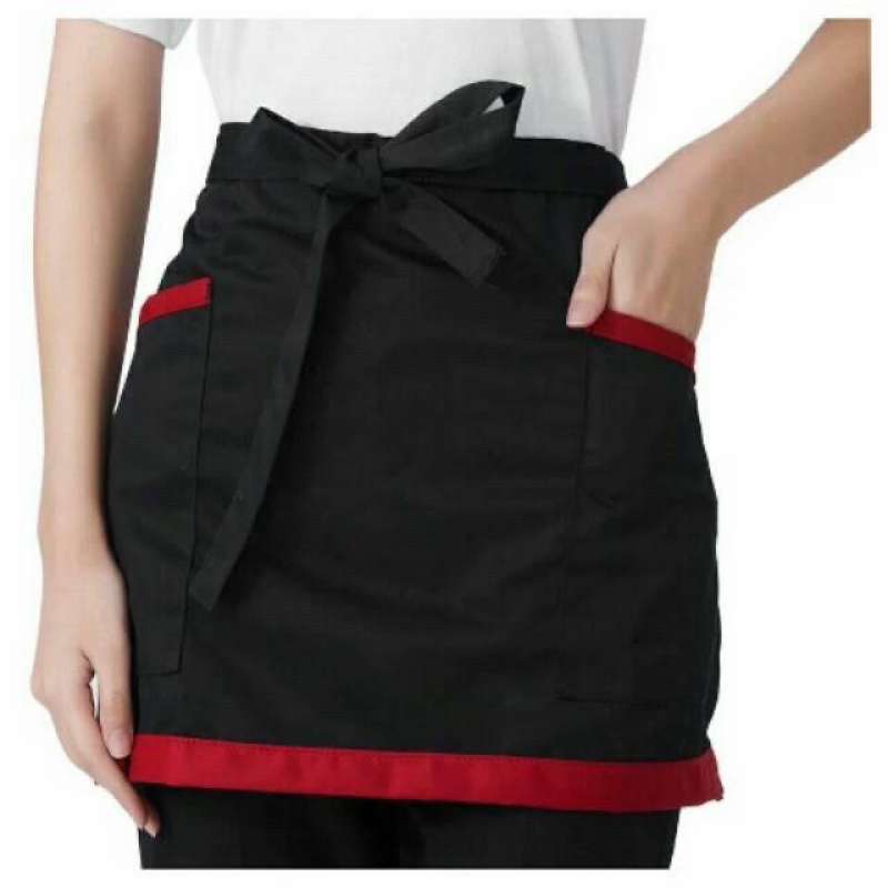 Jual Apron Half Waist Pocket Drill Celemek Pendek Unisex Pria Wanita ...