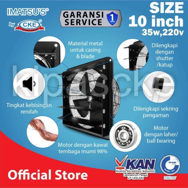 Promo Terbaik Exhaust Fan Dinding 10 Hexos Fan Dinding/tembok Industri ...
