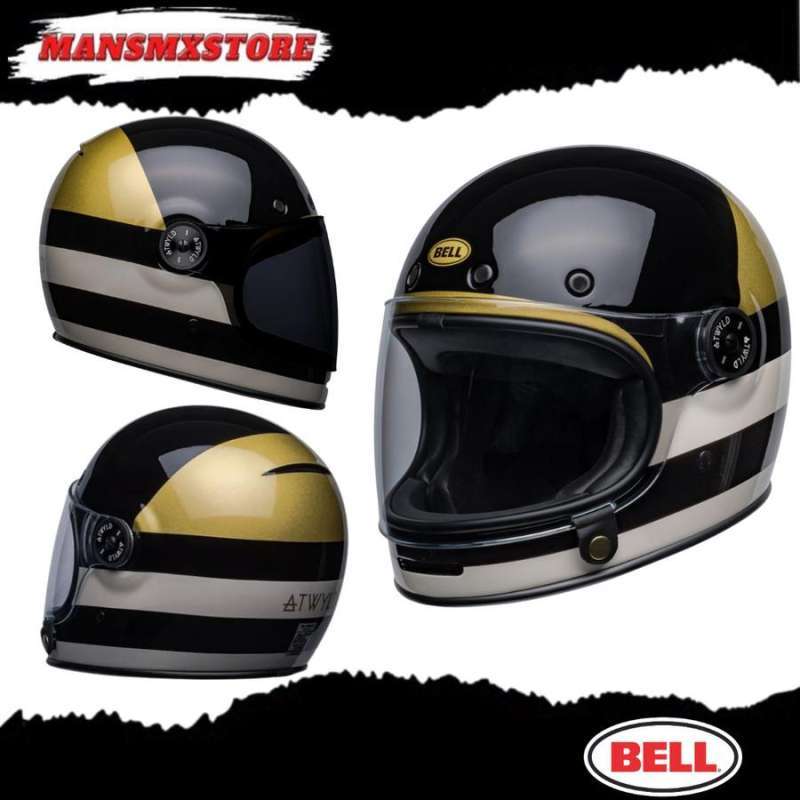 Jual Helm Bell Bullit Atwyld Black/gold Full Face Retro Original Di ...