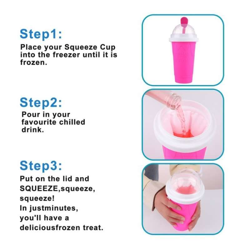 Jual Slushy Cup Ice Cream Maker Frozen Smoothie Squeeze Quick Cooling ...
