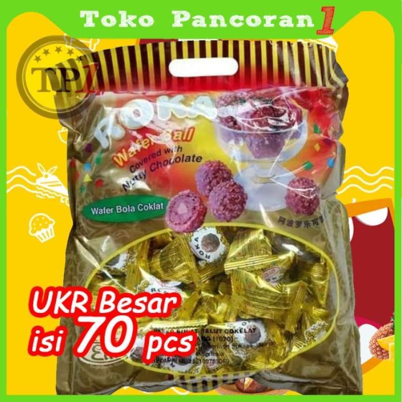 Jual Apollo Roka Chocolate Refill Wafer Ball / Roka Coklat Isi 70 Pcs ...