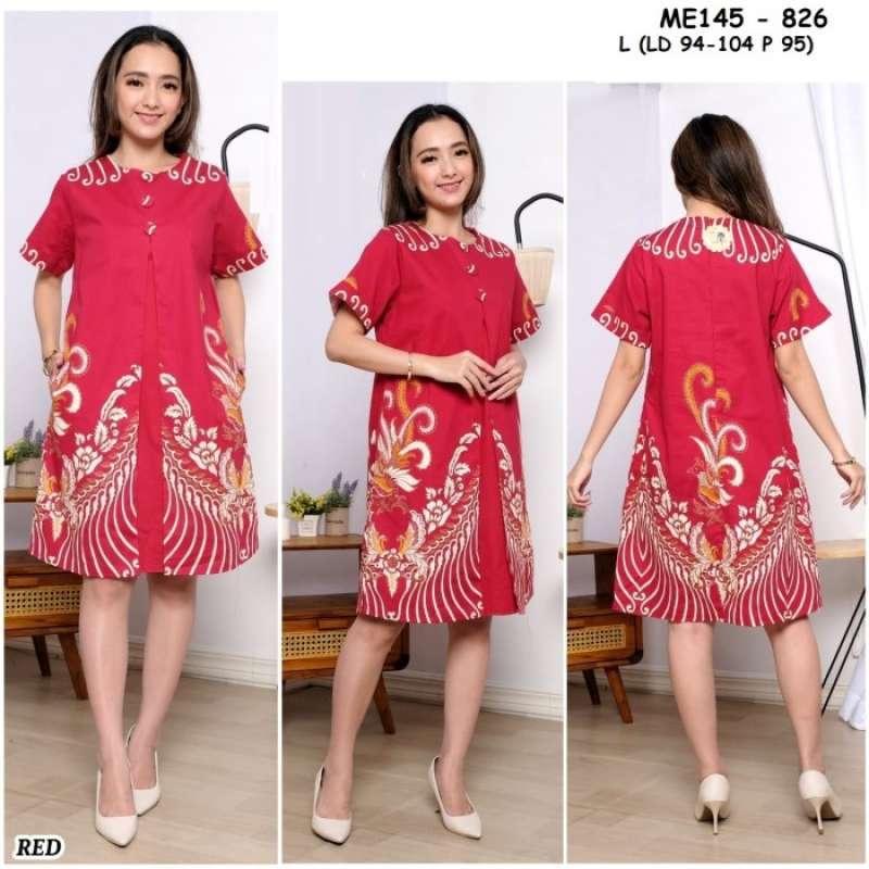 Jual Dress Batik Wanita Reg - Jumbo Me145 - 5xl1211 Green Di Seller ...