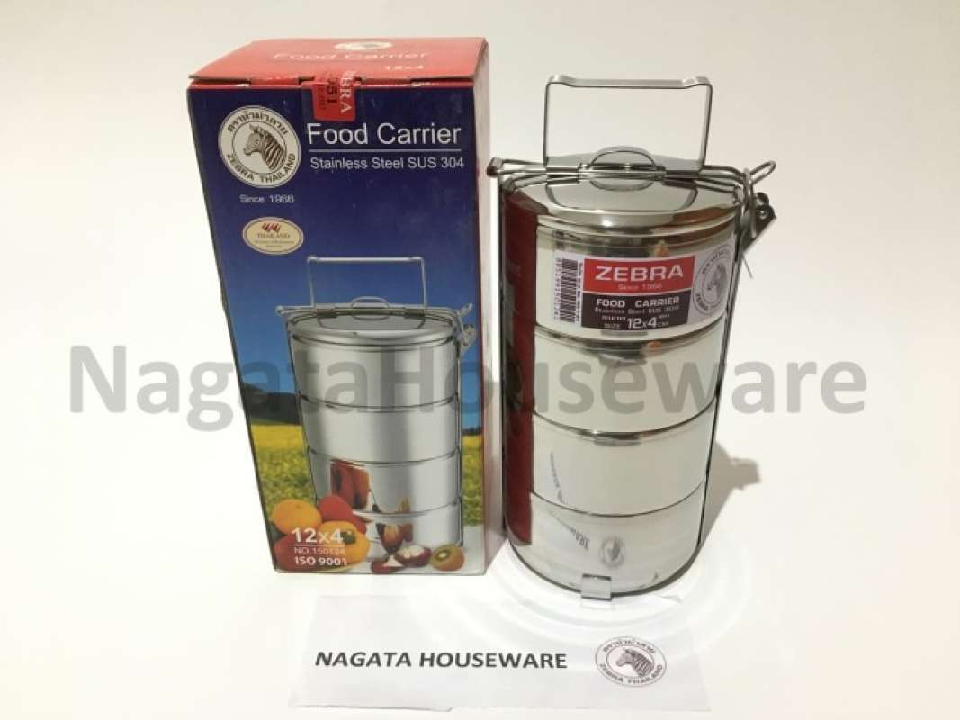 Jual Rantang Makanan Stainless 4 Susun 12x4 Food Carrier Zebra 150124 ...