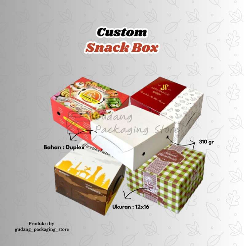 Jual Cetak Custom Snack Box Ukuran 12x16 | Dus Snack | Dus Kemasan Snack Box | Full Colour ...