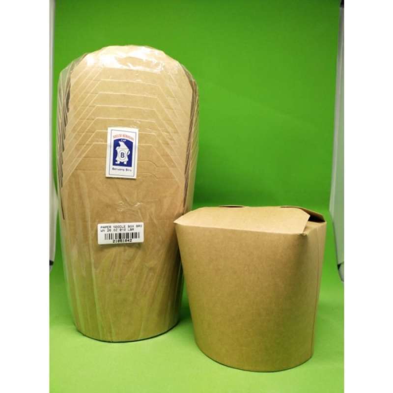 Jual Rice Box Ramah Lingkungan / Brown Paper Noodle Box / Food Pail ...