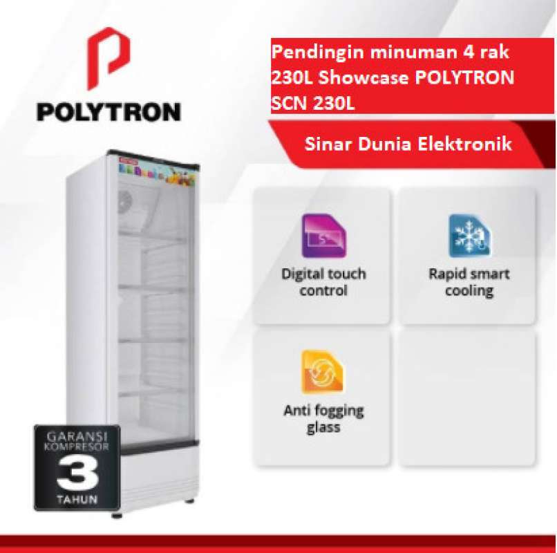 Jual Pendingin Minuman 4 Rak 230 Liter Showcase Polytron Scn 230l Di ...