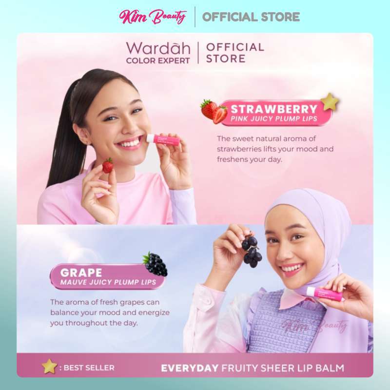 Jual Wardah Everyday Fruity Sheer Lip Balm - Grape Di Seller Kim Beauty ...