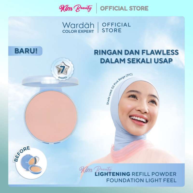 Jual Wardah Refill Lightening Powder Foundation Light Feel - 05 Warm Ivory Di Seller Kim Beauty ...