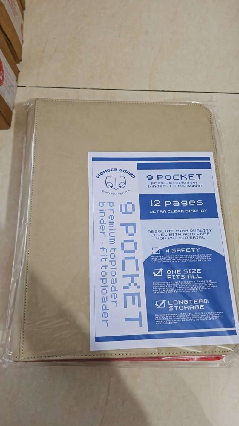 Promo Wonder Guard Toploader Zipper Album ( Fit For Total 216 Card) - Black No Stitch - Gold No ...