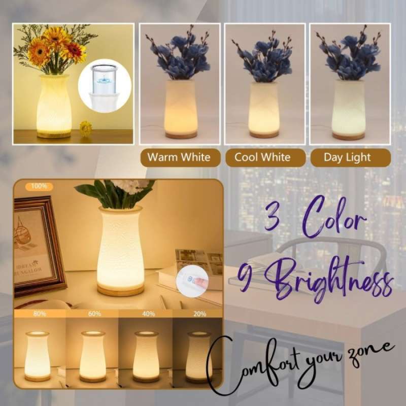 Promo Meval Lampu Meja Led Plus Vas Bunga Aesthetic – 3d Print ...