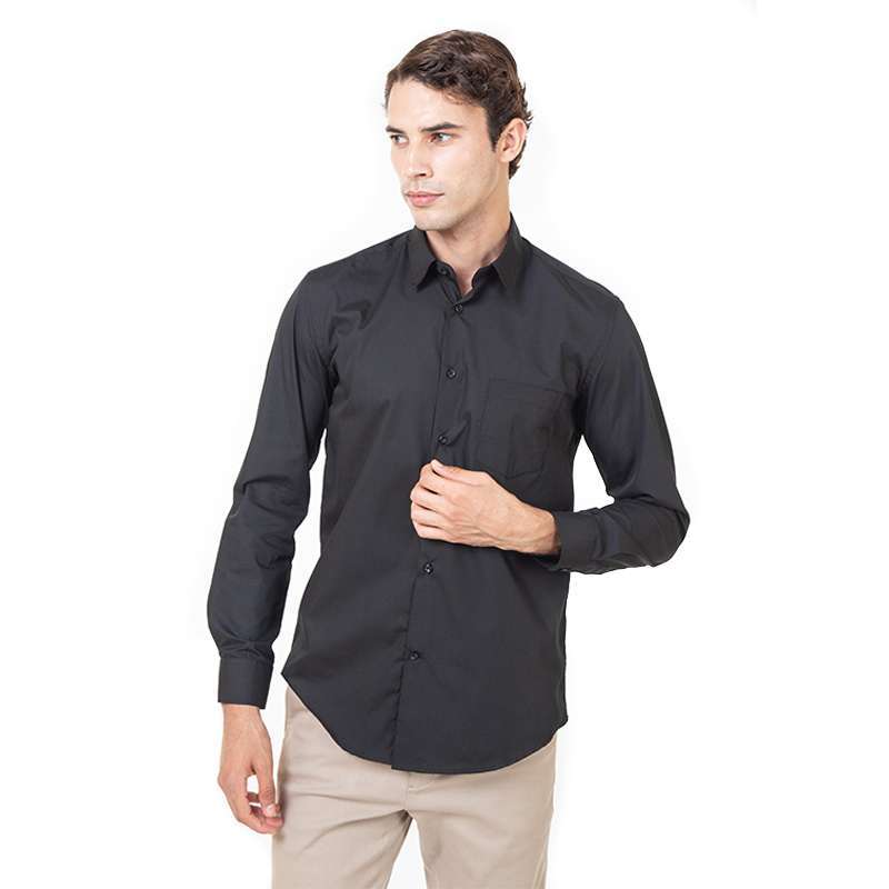 Promo Manly Kemeja Basic Polos Hartigan Black - M Diskon 38% Di Seller Manly Official Store ...