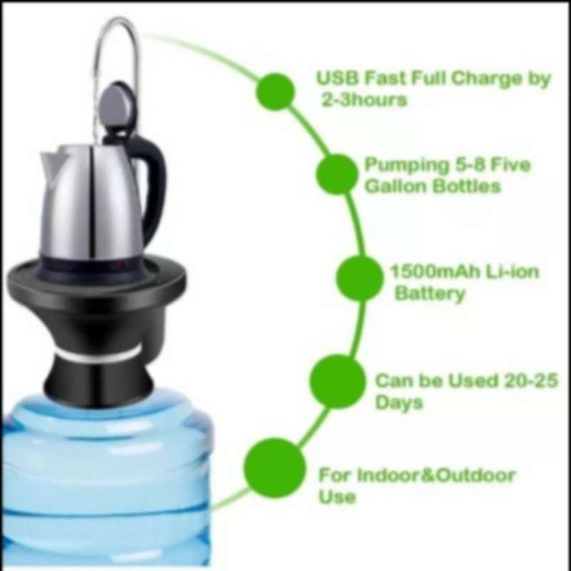 Jual Alat Pompa Galon Air Elektrik Tatakan Meja Otomatis Rechargeable ...