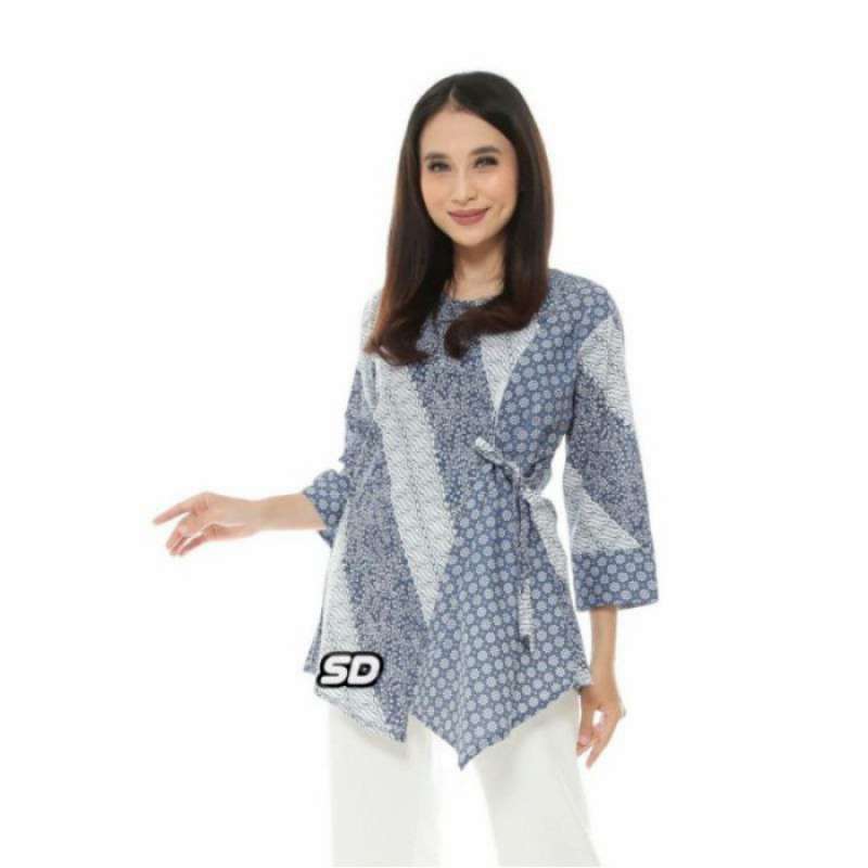 Promo Atasan Batik Wanita Kerja Kantor , Baju Batik Kerja Wanita Fashion - Rowo Abu, M - Sd ...