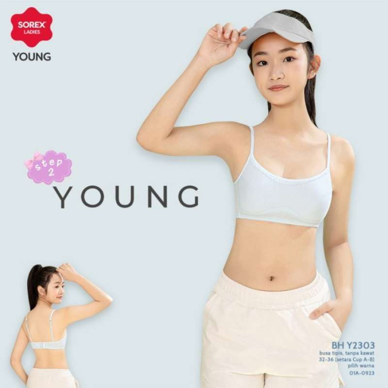 Jual Sorex Young Bra Remaja Busa Tipis Tanpa Kawat Kait 2 Setara Cup B 2303 - 36 Biru Muda Di ...