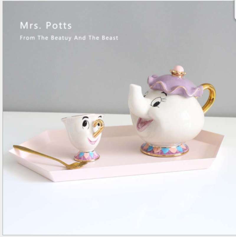 Jual Mrs Potts Teapot Teko Disney Set Teko Beauty And The Beast Teapot ...