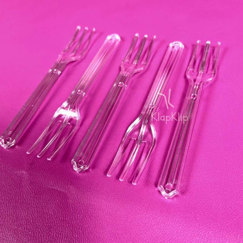 Jual Garpu Puding - Garpu Kue Kecil Plastik Garpu Cake Garpu Sekali ...